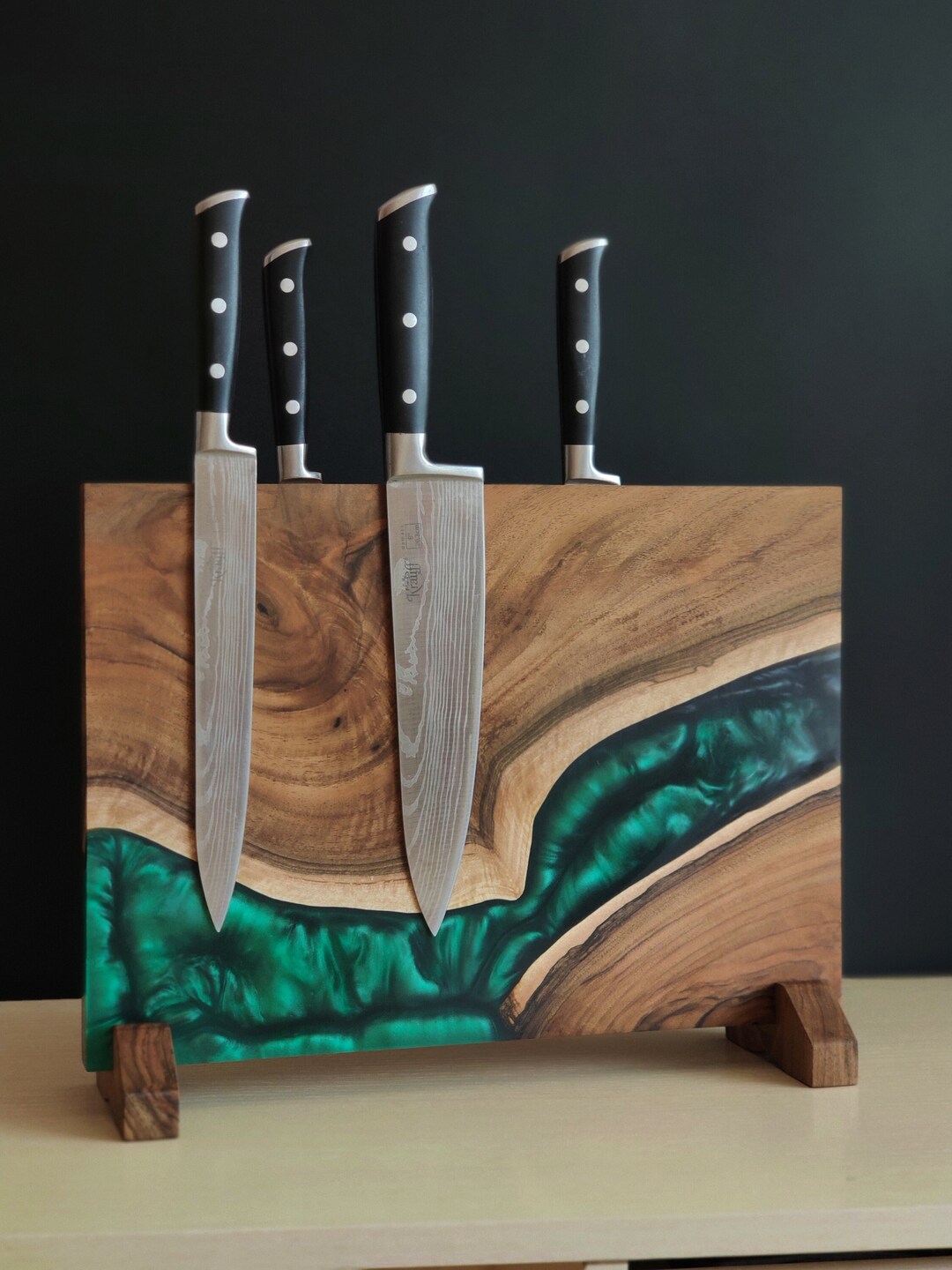 Wooden Knife Block, Magnetic Knife Board, Magnetic Knife Holder - Etsy