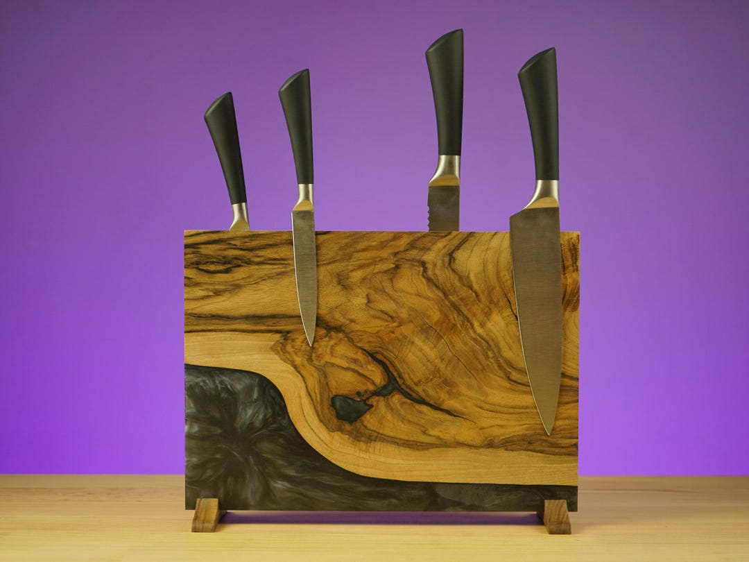Magnetic Knife Holder, Custom Wooden Knife Block, Magnetic Knife Board ...