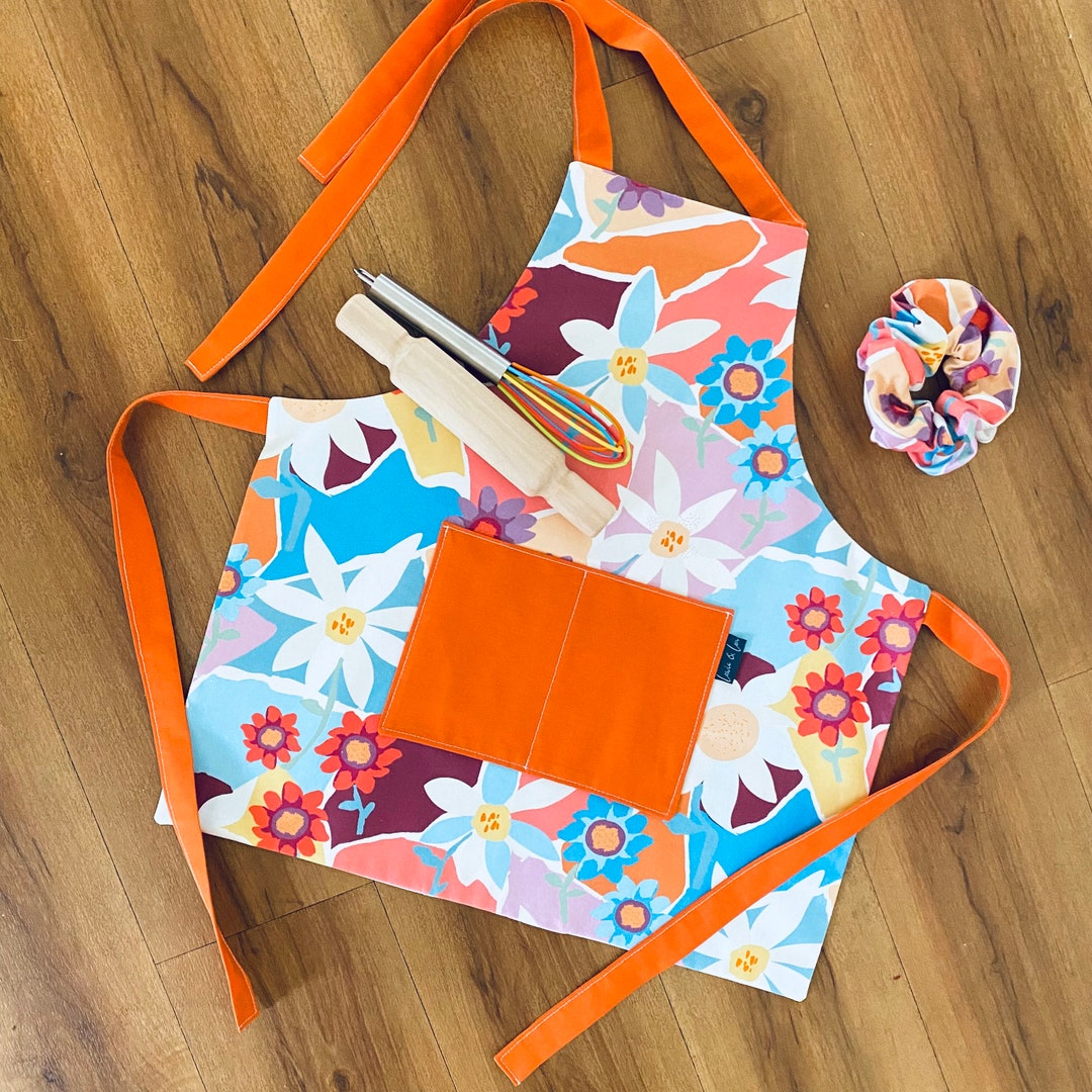 Drew Apron Kids Adult Mini Chef Messy Play Craft Scrunchie - Etsy