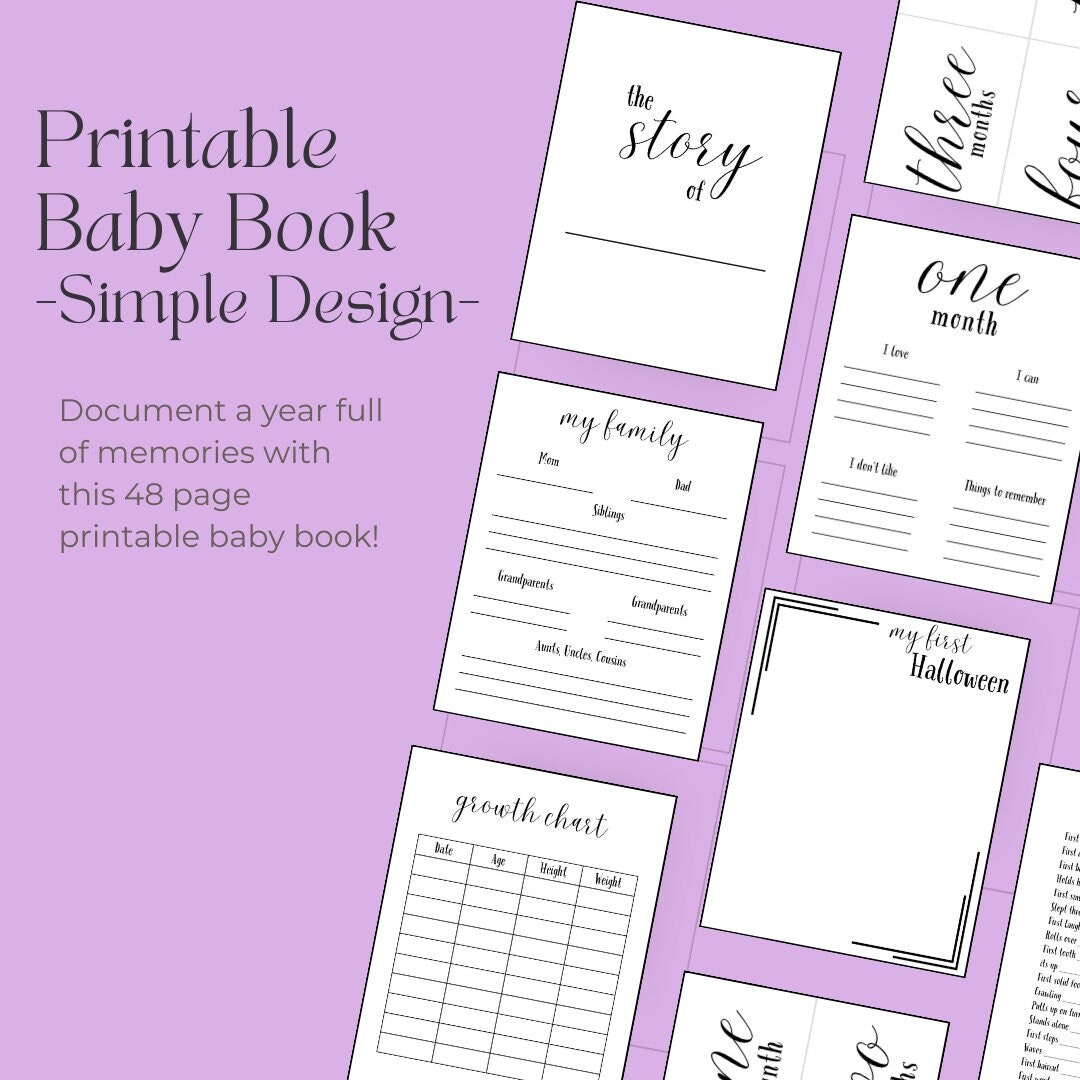 Simple Baby Book Simple Baby's First Year Baby Memory Book Baby ...