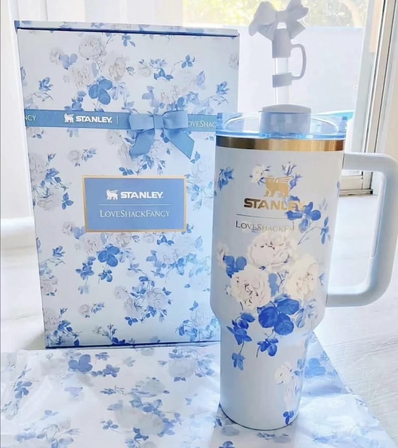 Customizable Love Shack Fancy Blue Rose Stanley 40oz Cup, Stanley ...