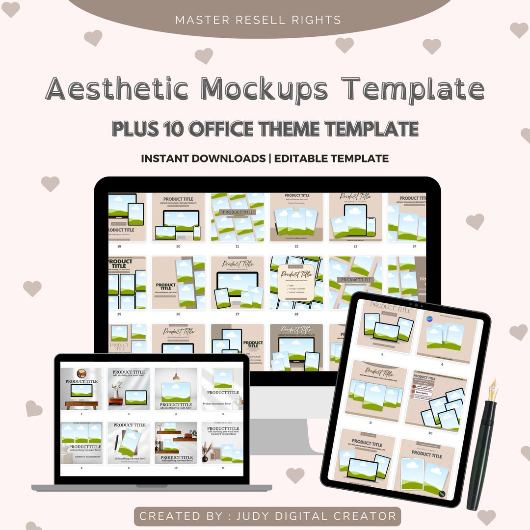 130 Aesthetic Listing Mockups Template for RAKET.PH and ETSY Master ...
