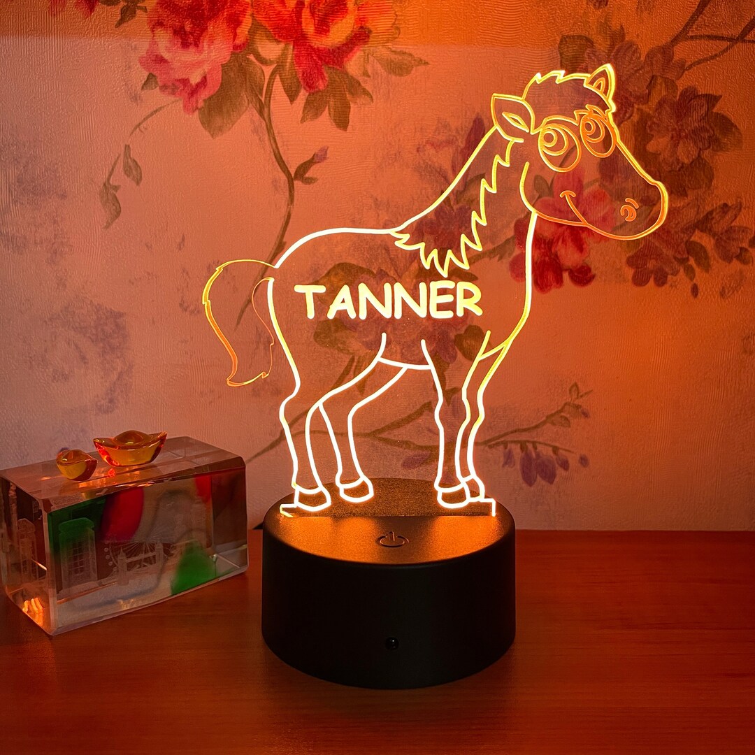Custom Night Light Animal for Kids, Personalized Acrylic Night Light ...