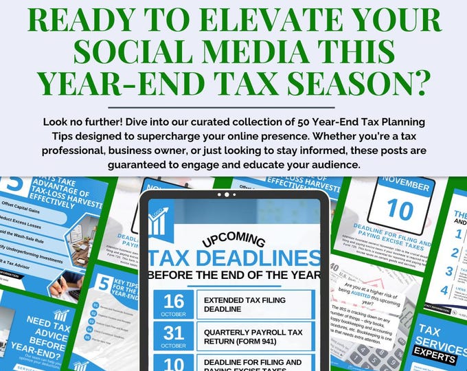 Tax Year End Templates Tax Planning Canva Posts Tax Instagram Posts ...