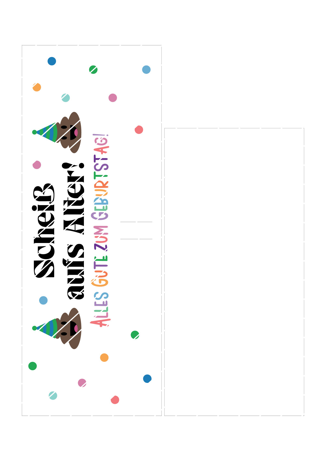 PDF Druckvorlage Geldgeschenk "Scheiß aufs Alter", Mitbringsel selber ...