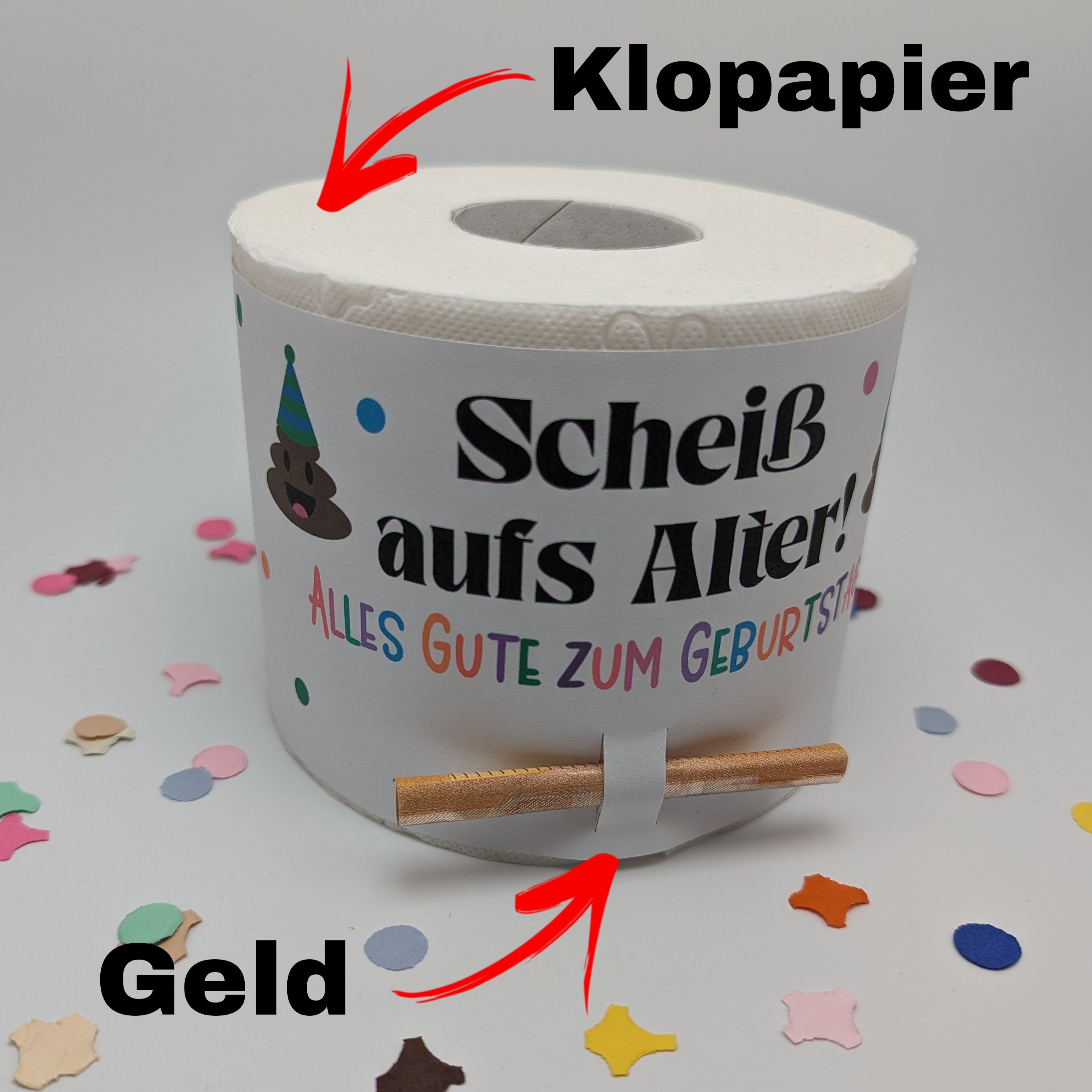 PDF Druckvorlage Geldgeschenk "Scheiß aufs Alter", Mitbringsel selber ...