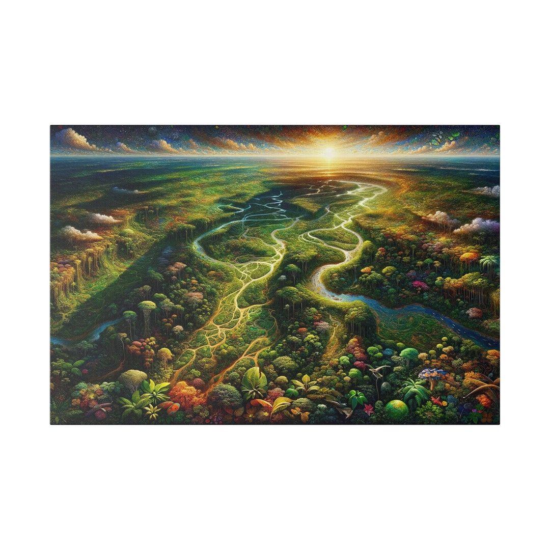 Amazon Rainforest, Jungle Painting, Wall Art, Matte Canvas, Nature ...