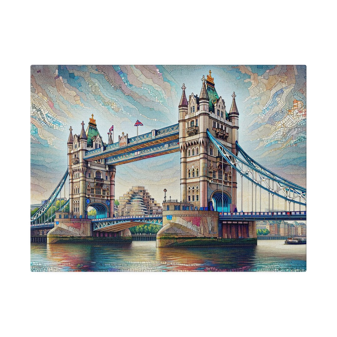 Tower Bridge Mosaic Canvas: London Wall Art, England Souvenir - Etsy