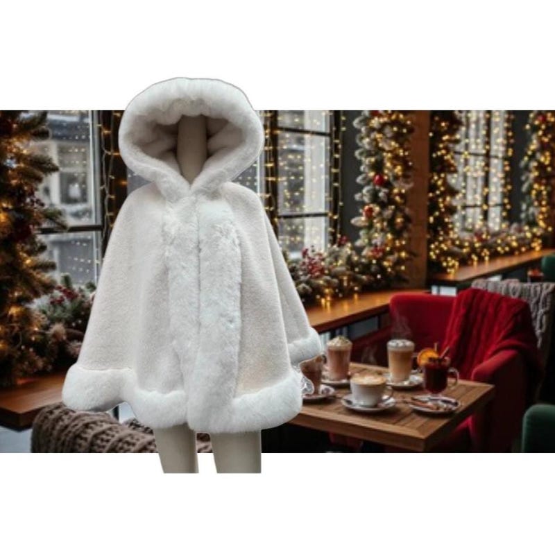 Red Cape White Fur Trim - Etsy UK