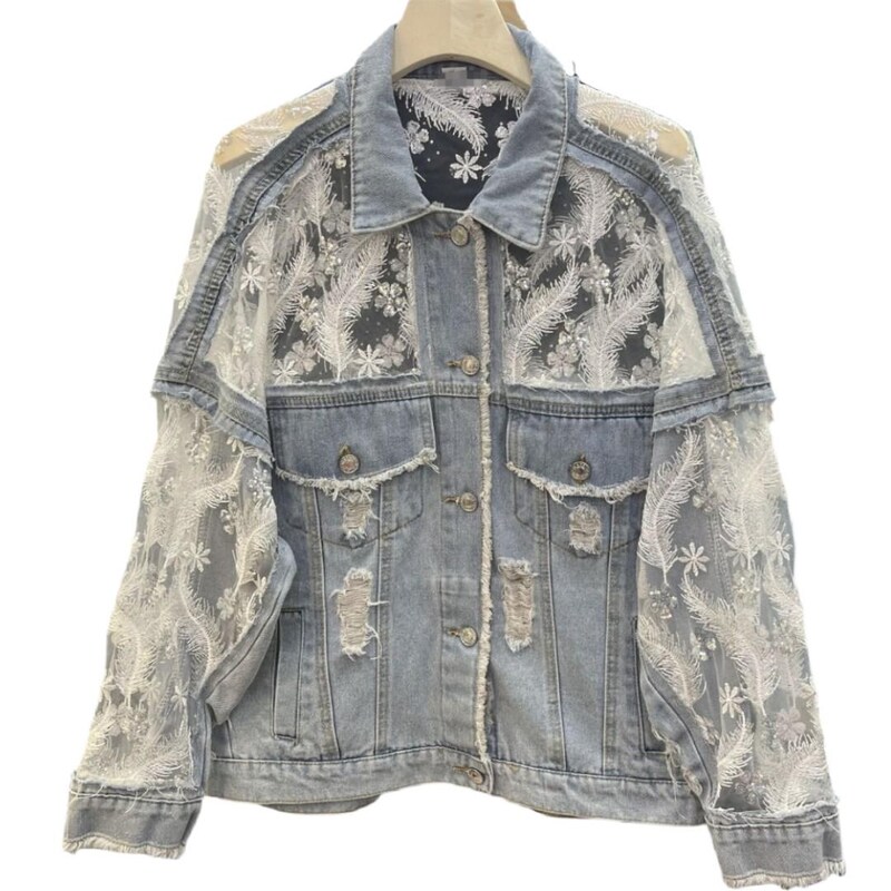 Denim Lace Jacket - Etsy