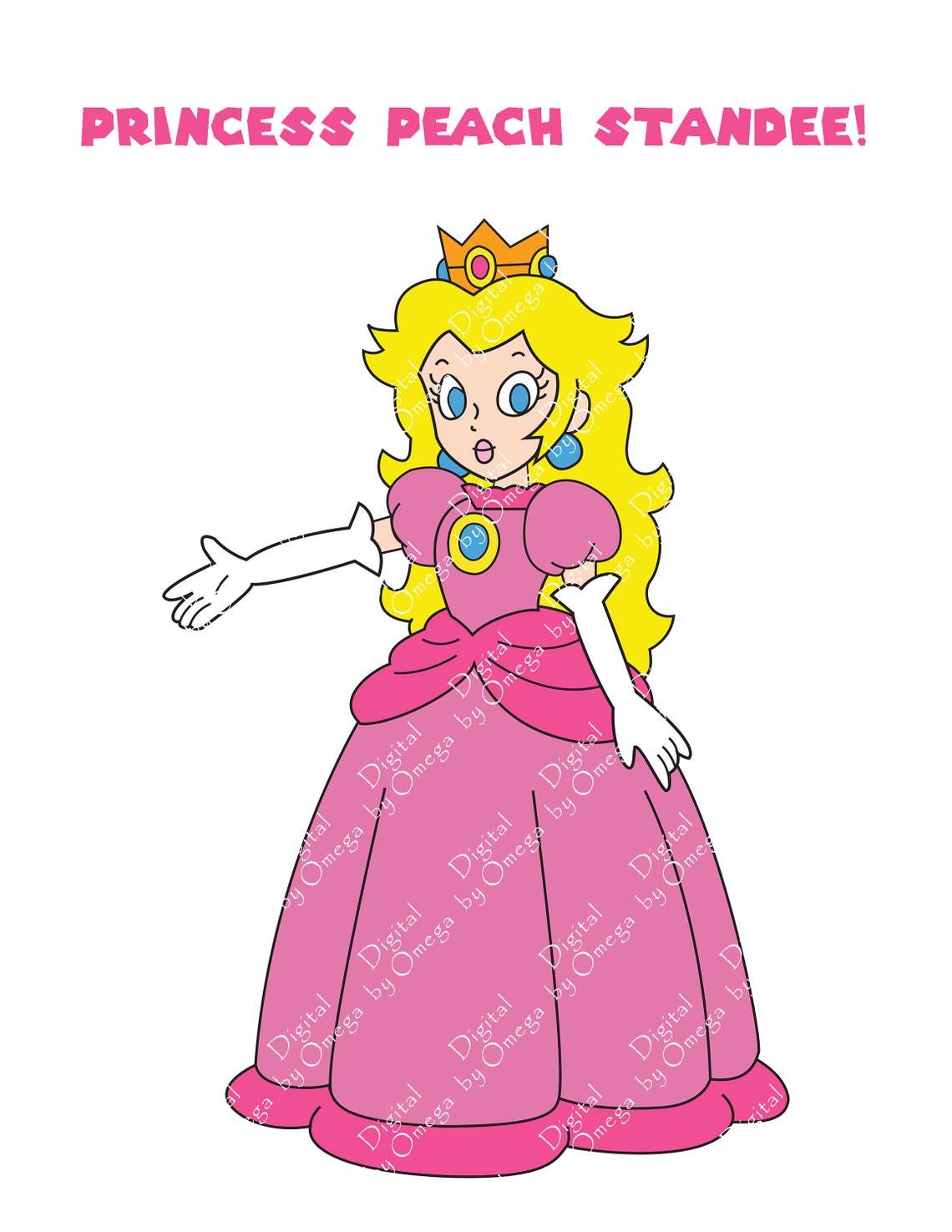 Princess Peach DIGITAL Standee. Stand up Prop/decoration for Parties ...