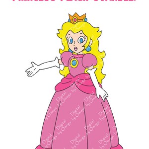 Princess Peach DIGITAL Standee. Stand up Prop/decoration for Parties ...
