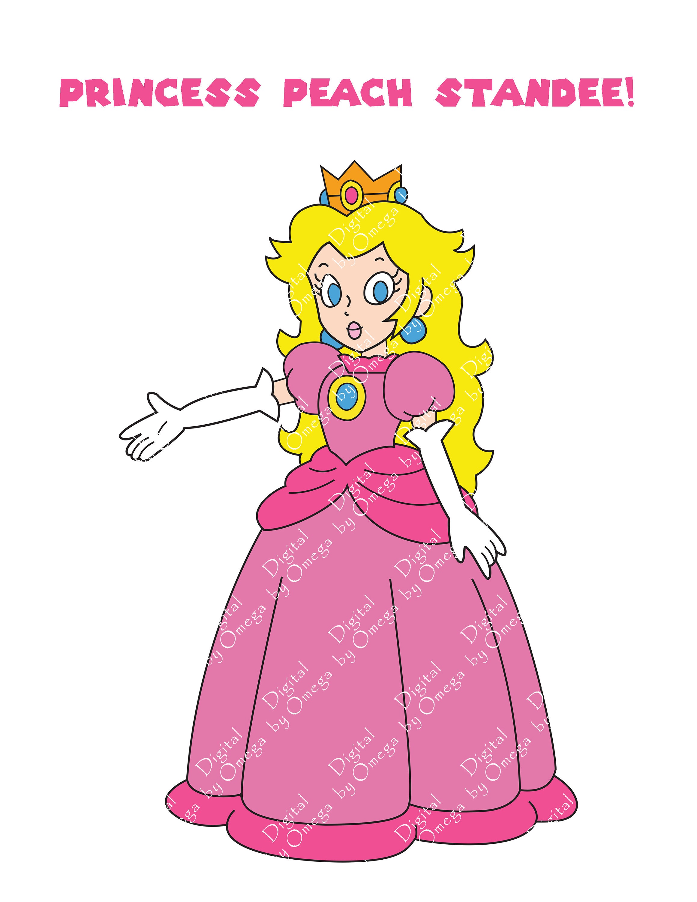 Princess Peach DIGITAL Standee. Stand up Prop/decoration for Parties ...