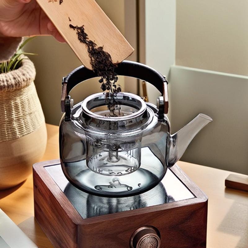 Glass Teapot, Steaming Bboiling Teapot, Grey Glass Teapot, Stovetop ...