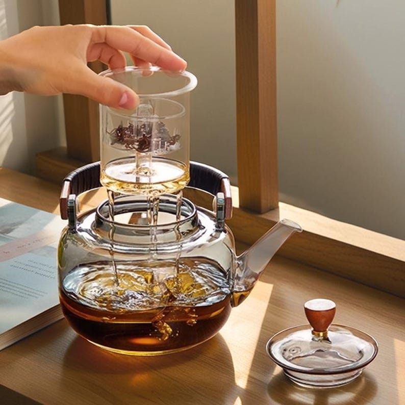 Glass Teapot, Steaming Bboiling Teapot, Grey Glass Teapot, Stovetop ...