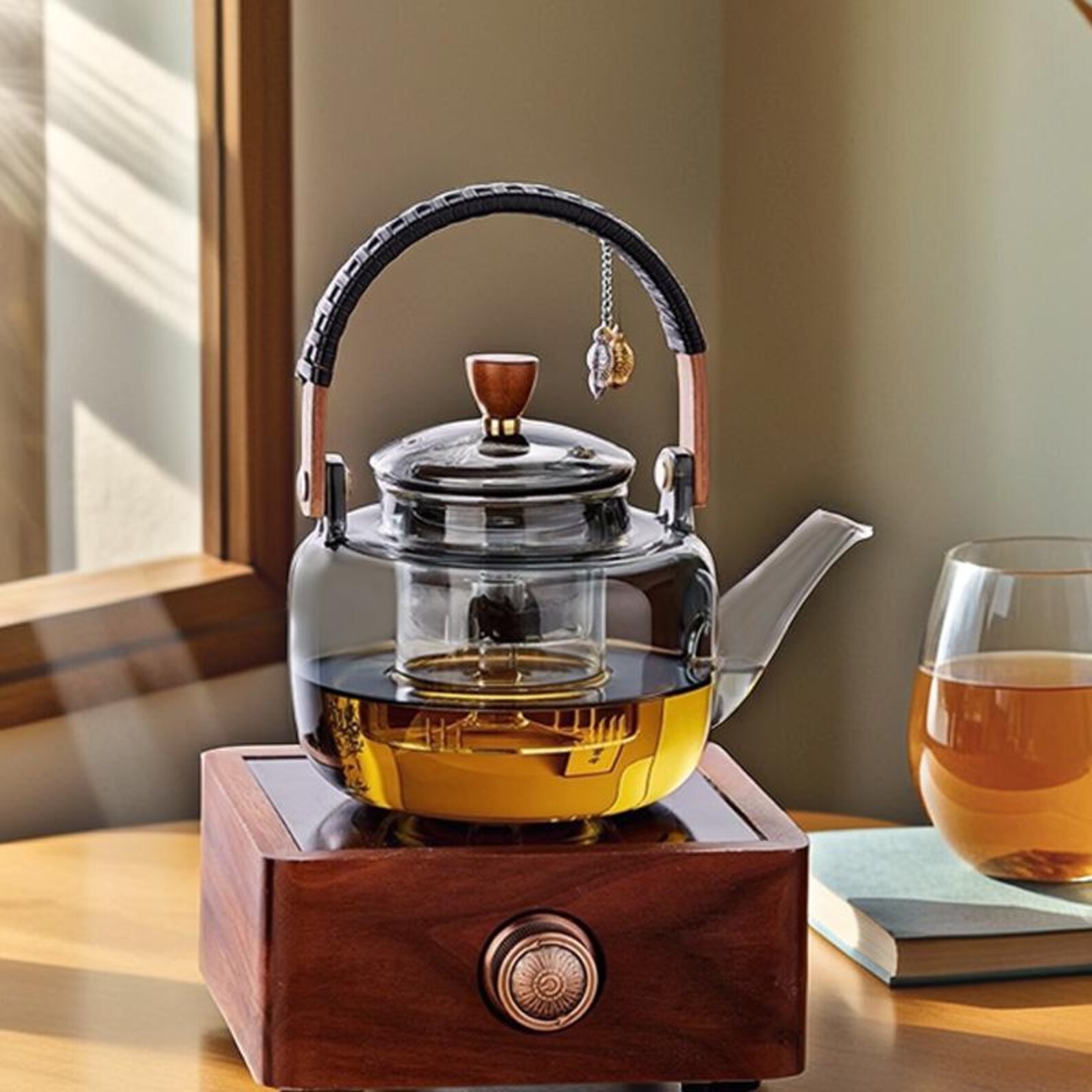 Glass Teapot, Steaming Bboiling Teapot, Grey Glass Teapot, Stovetop ...