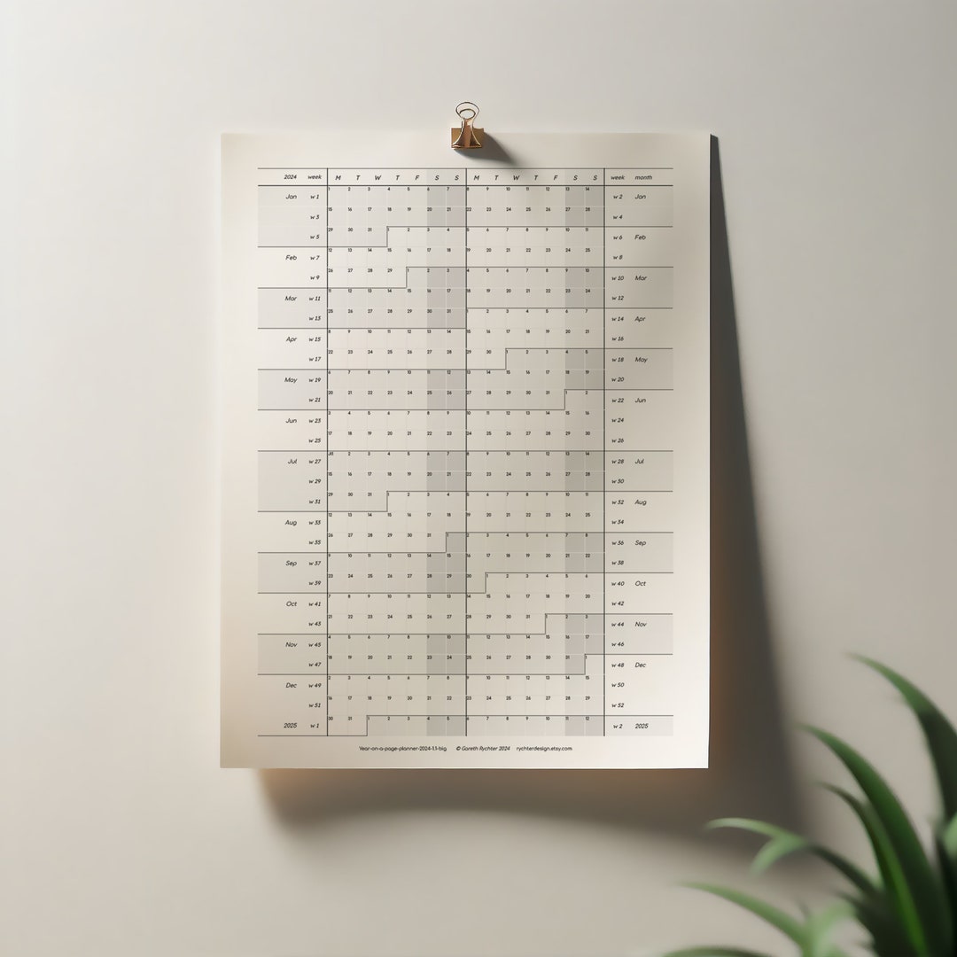 BIG Year Calendar - Etsy