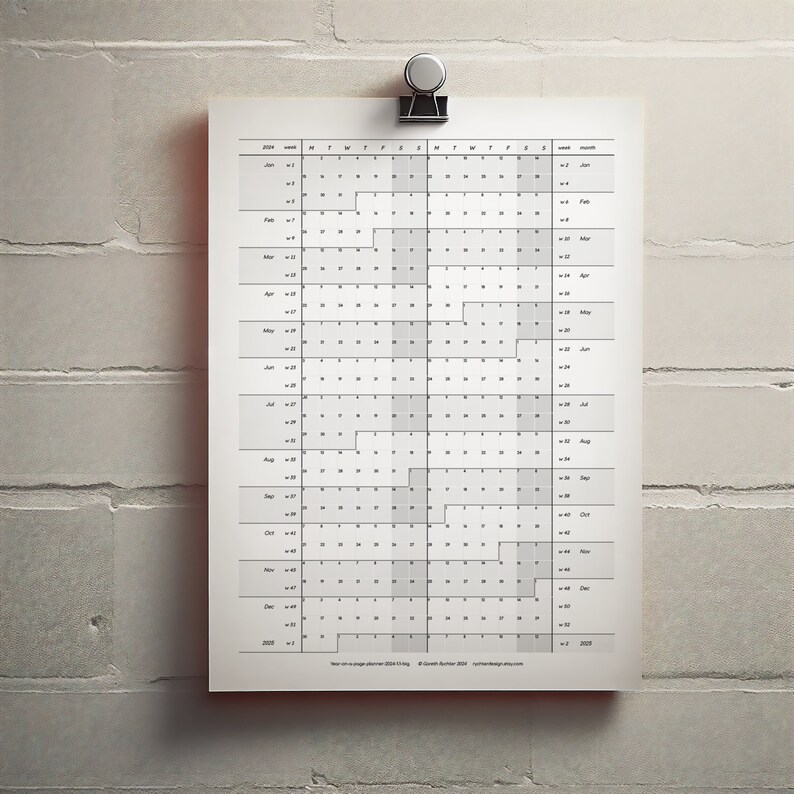 BIG Year Calendar - Etsy
