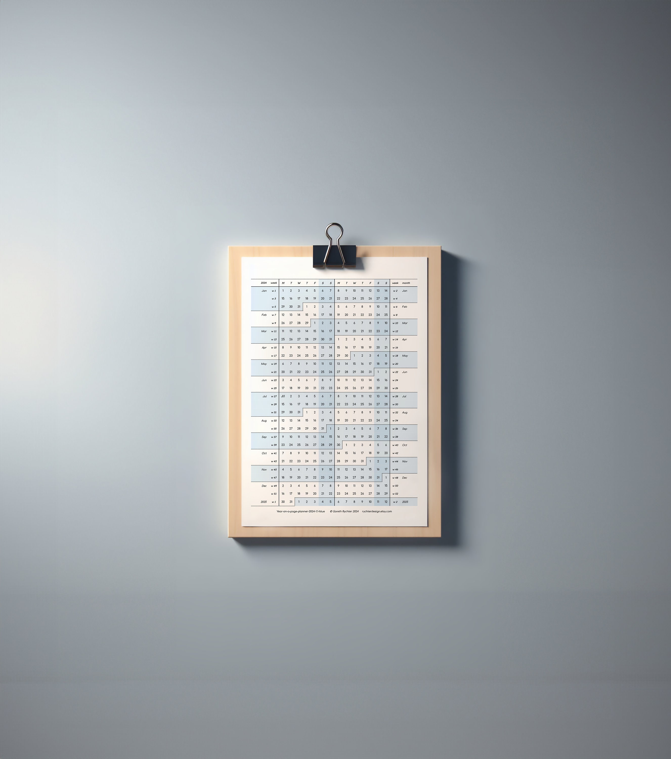 Blue Printable Calendar - Etsy