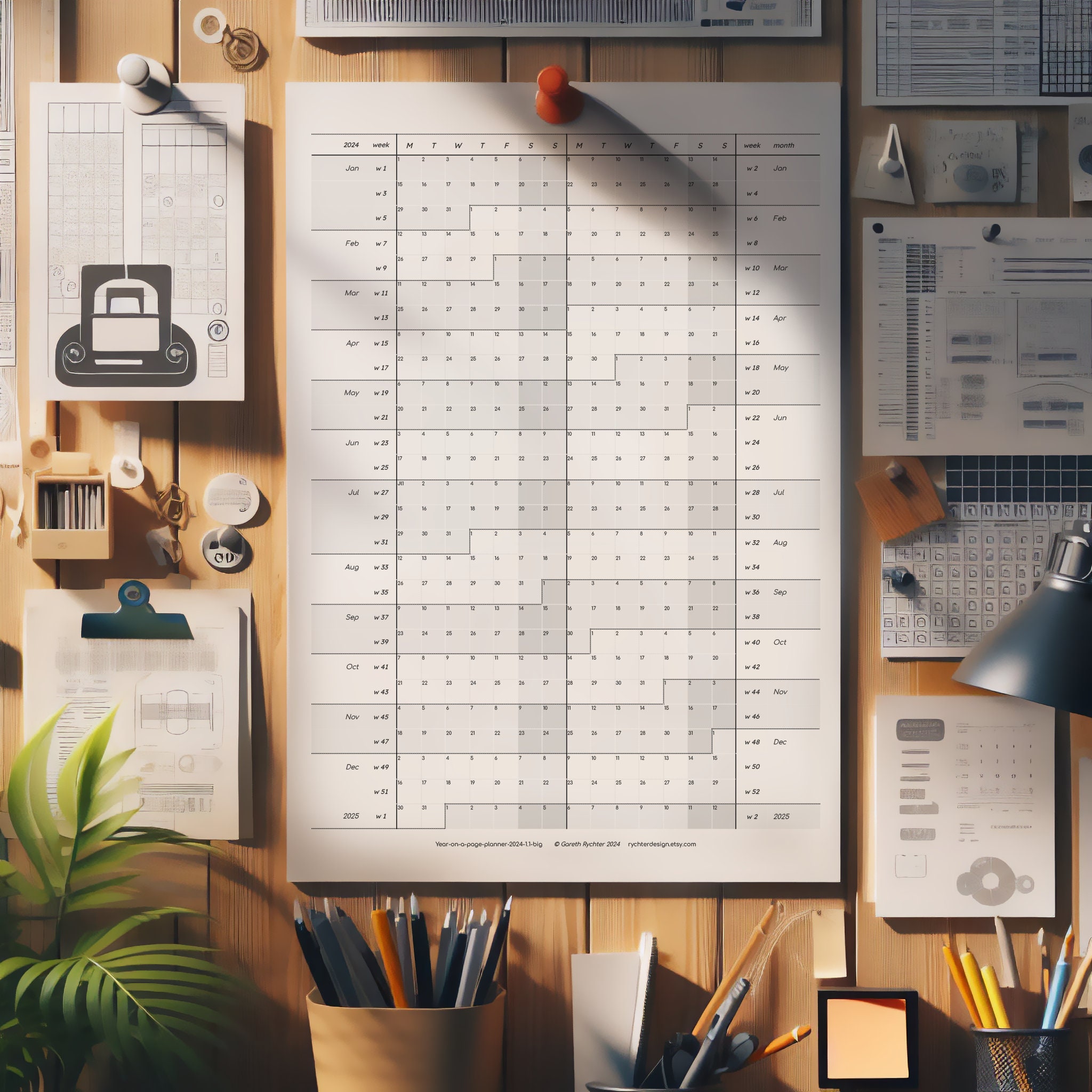 BIG Year Calendar - Etsy