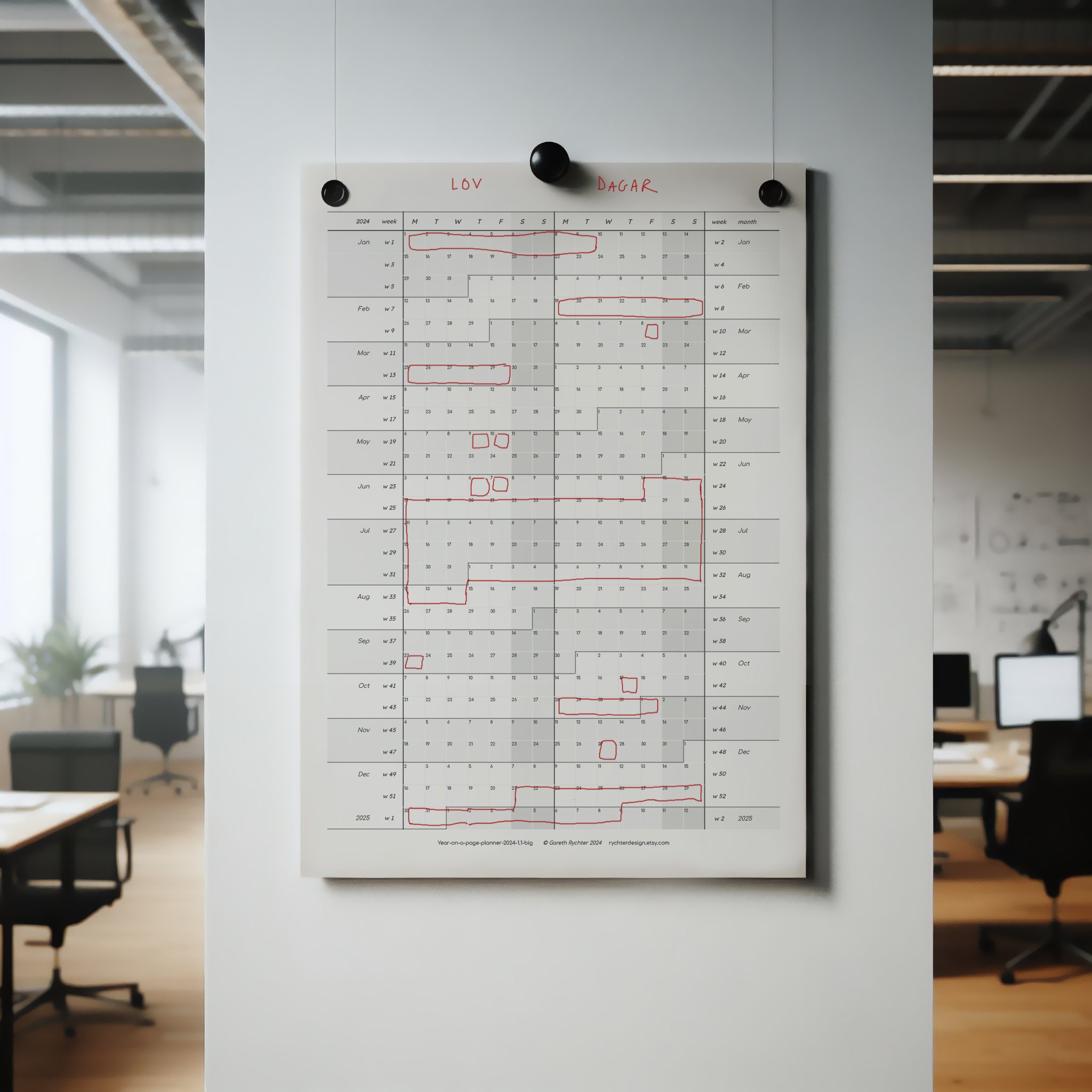 BIG Year Calendar - Etsy