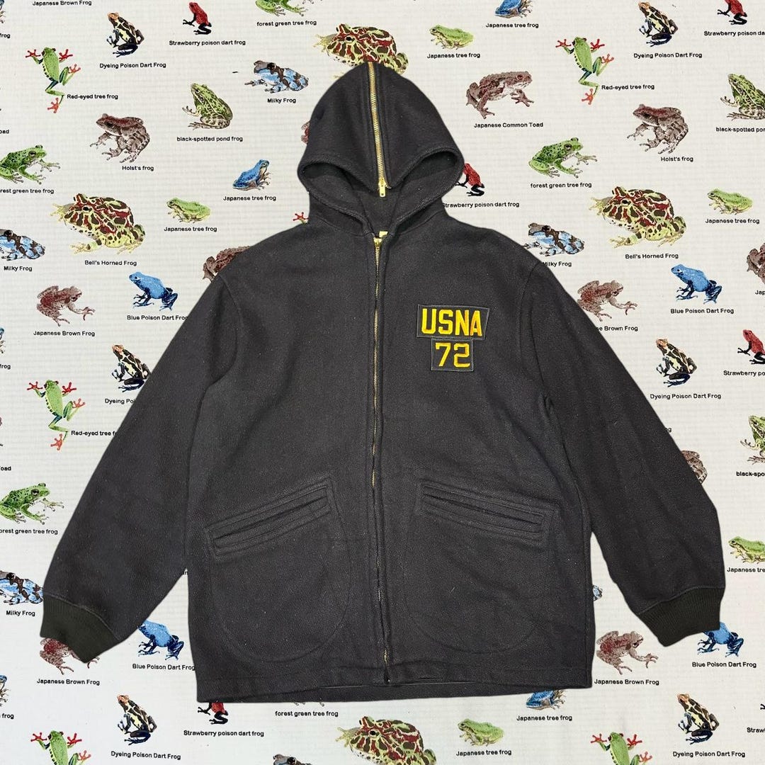 70's USNA / US Navy / Cadet Jacket US Naval Academy Cadet / Black Zip ...