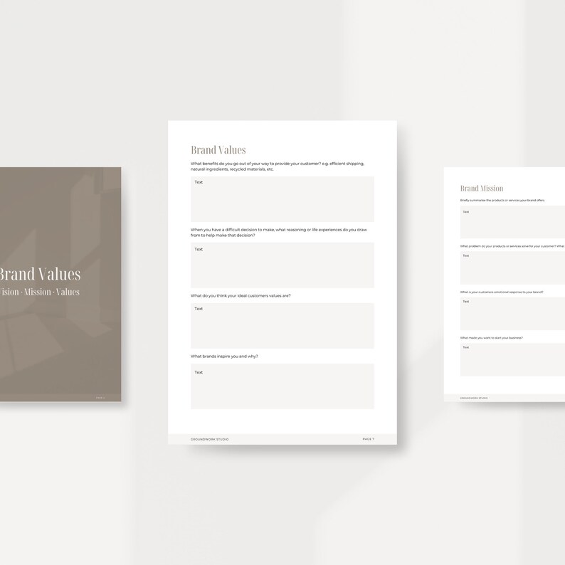 Brand Strategy Client Workbook Editable Canva Template Graphic ...