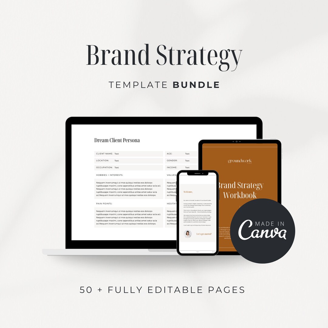 Brand Strategy Template Bundle for Designers, Brand Strategists ...
