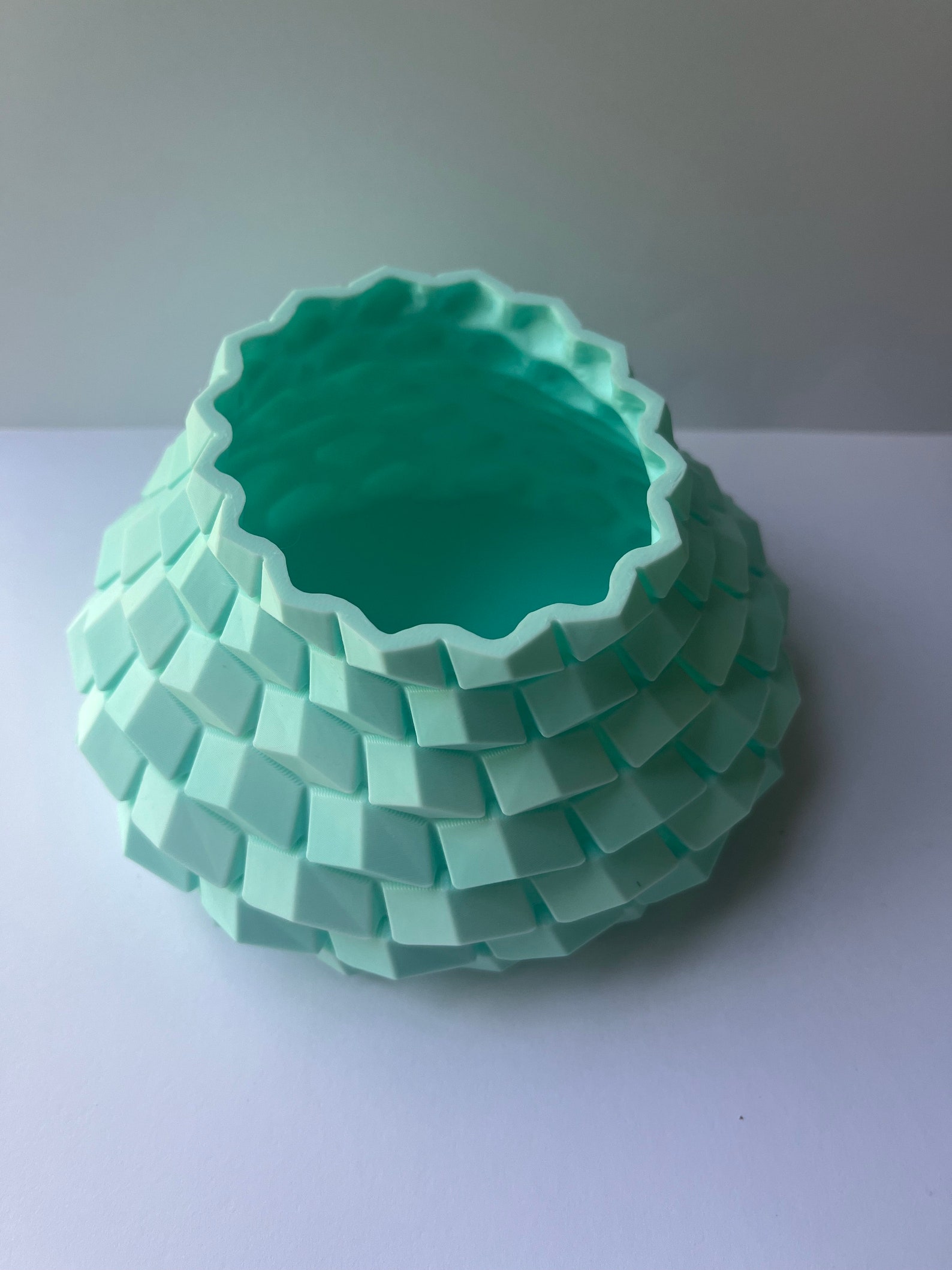 3D Printed Geometric Modern Plant Pot - Display Indoor Houseplants or ...