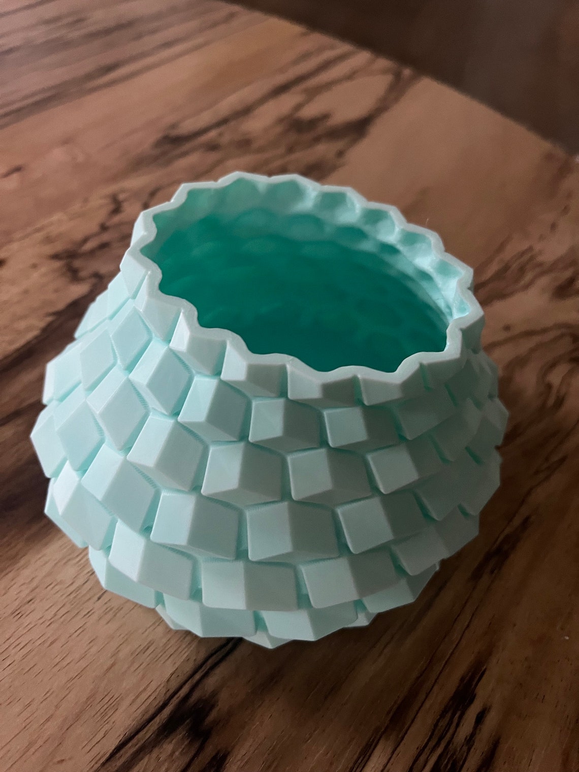 3D Printed Geometric Modern Plant Pot - Display Indoor Houseplants or ...