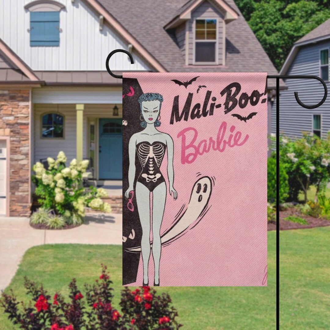 Mali-boo Barbie Halloween Yard Flag Spooky Barbie Outdoor Decor Fun ...