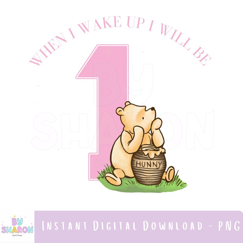 First Birthday PNG, Bear and Pink Number One, Baby 1st Birthday, Girls ...