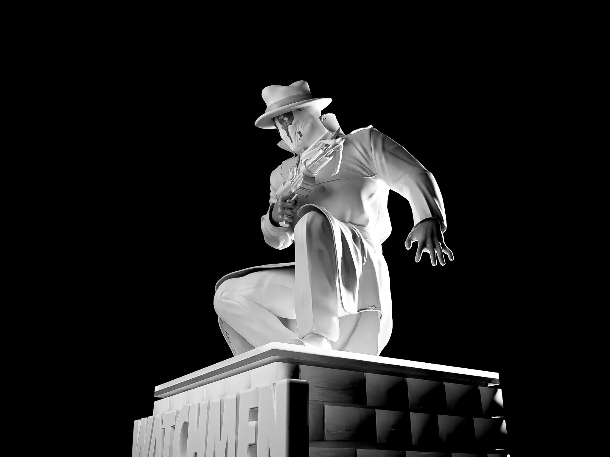 Watchmen Rorschach STL Model - 3D Printable Rorschach Figure STL Model ...