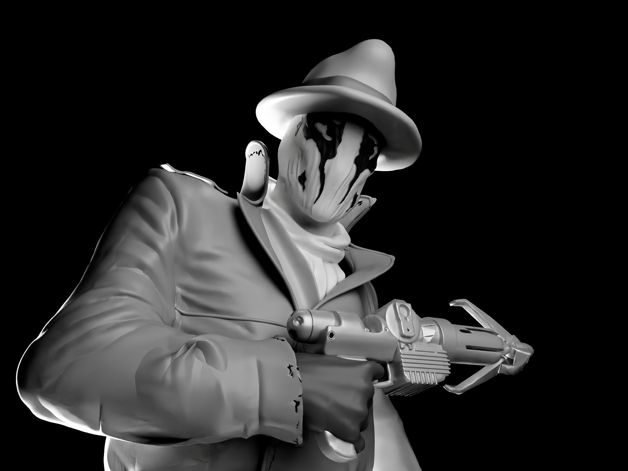 Watchmen Rorschach STL Model 3D Printable Rorschach Figure STL Model ...