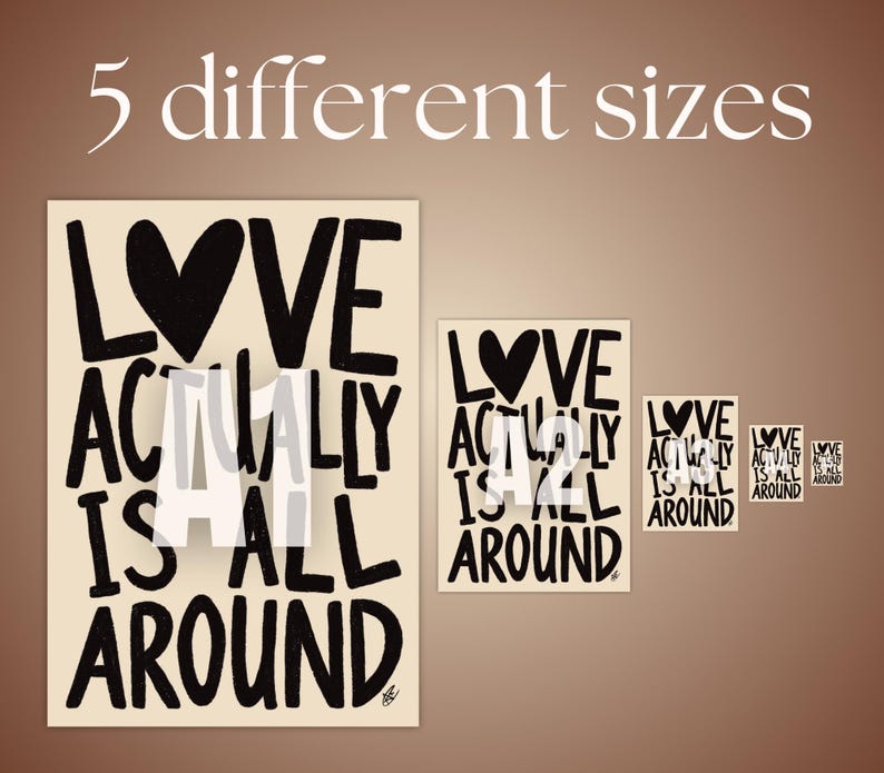 Love Actually is All Around Print - Romantic Typography Wall Art, Quote ...