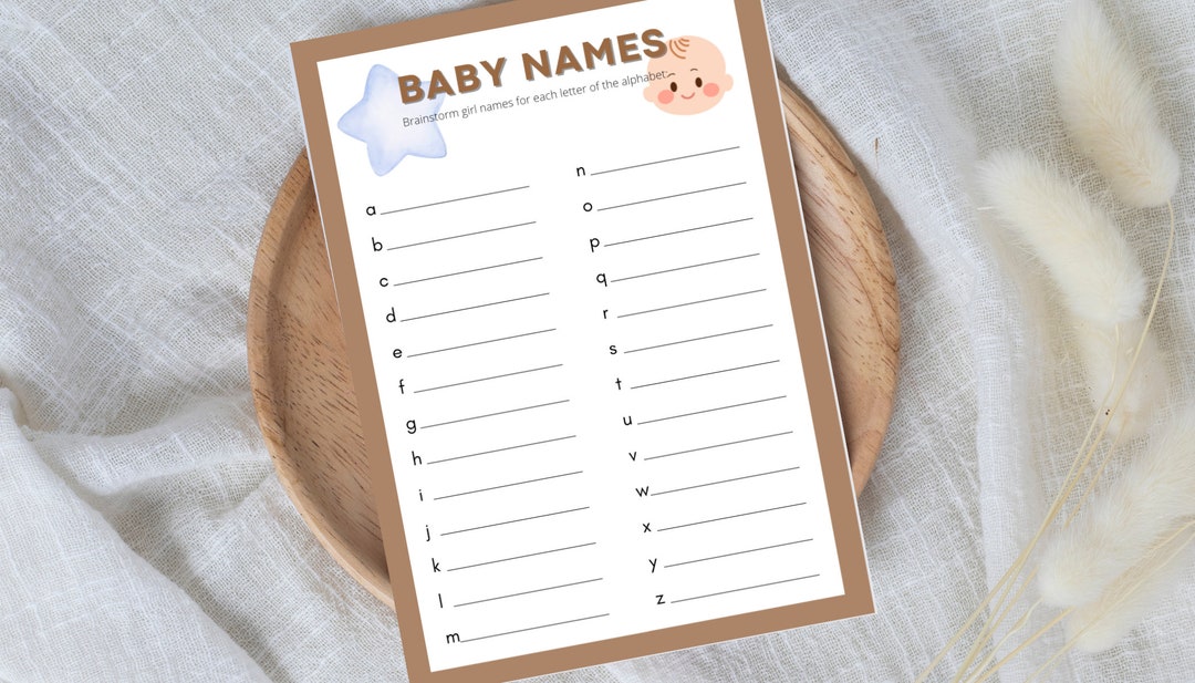 ABC Names Filling Form: Generate Unique Baby Names With Ease - Etsy