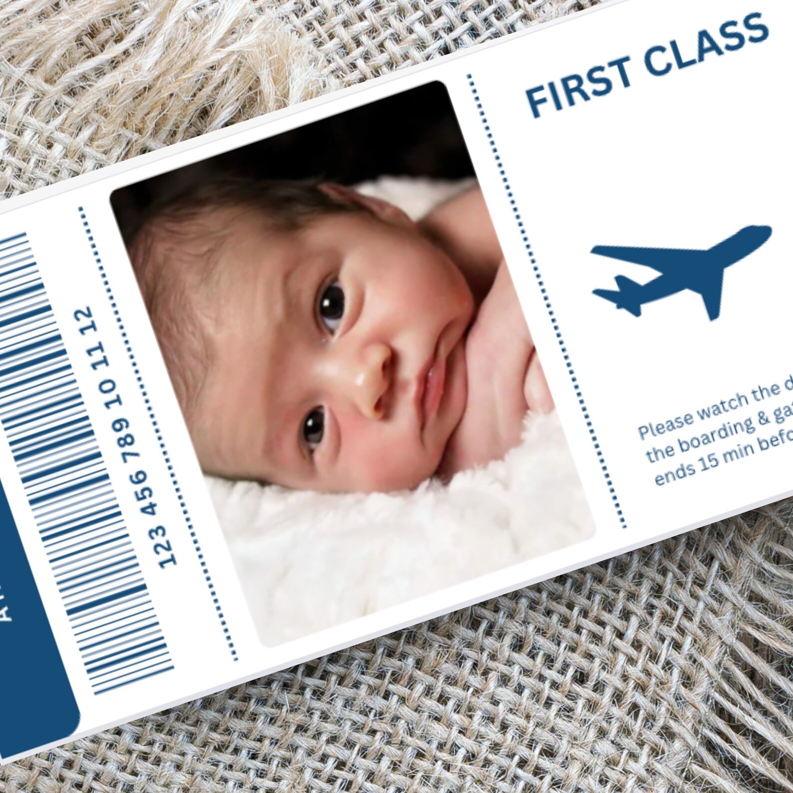 Boarding Pass | Flight Ticket Baby News | Birth Announcement Template ...