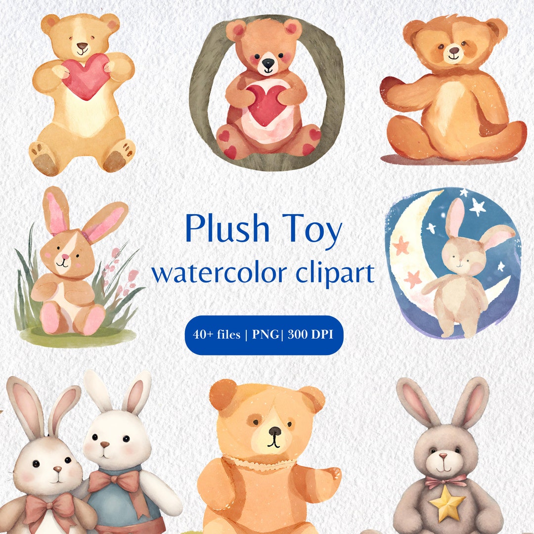 Plush Toy Clipart Teddy Bear Clipart Stuffed Animal and Bunny Clipart ...