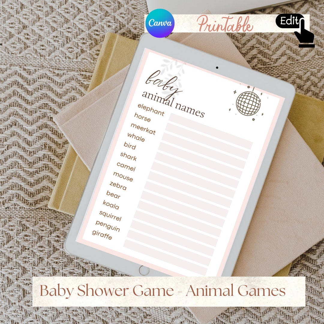 Animal Name Guessing Game | Fun Baby Shower Activity | Mom-to-be Party ...
