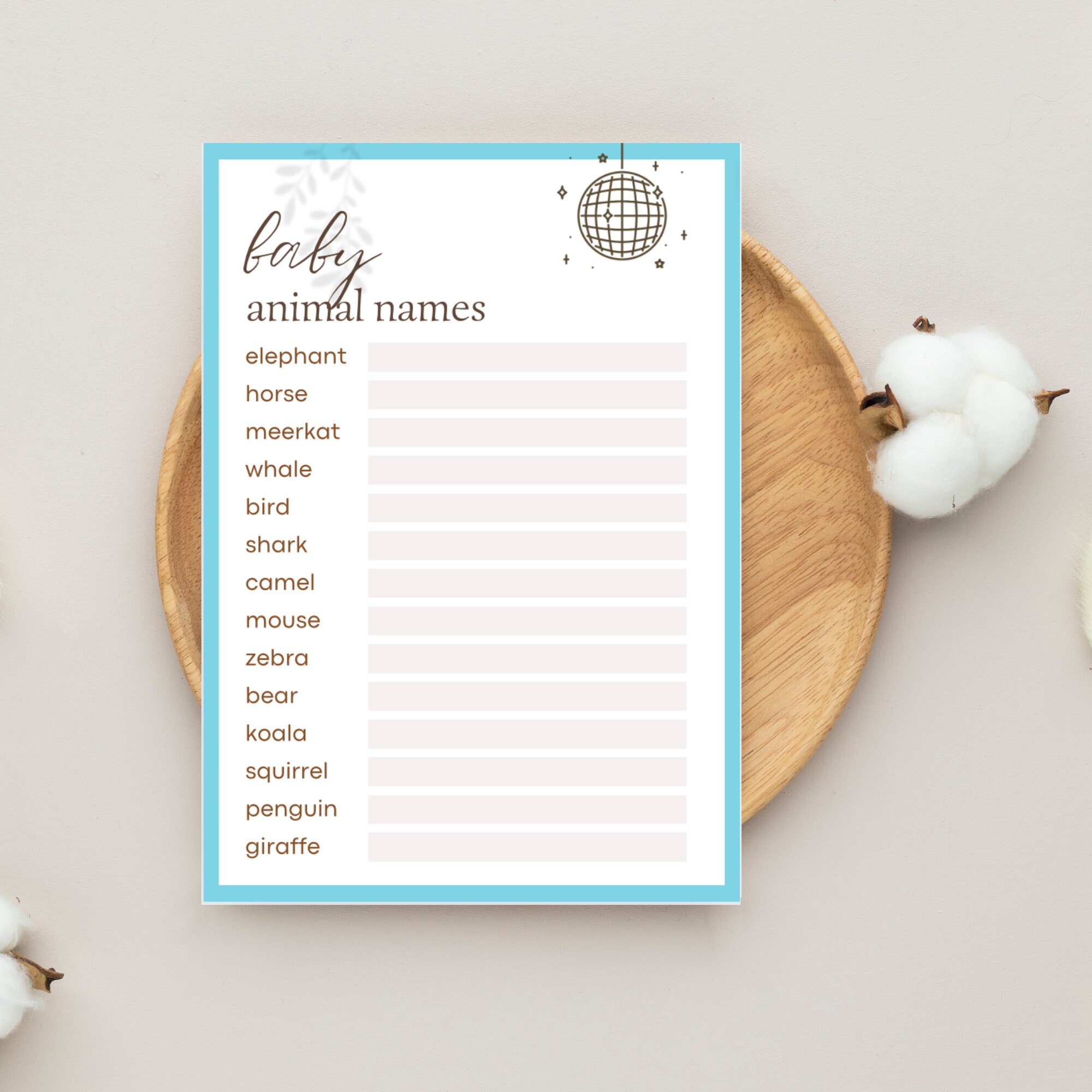 Animal Name Guessing Game | Fun Baby Shower Activity | Mom-to-be Party ...