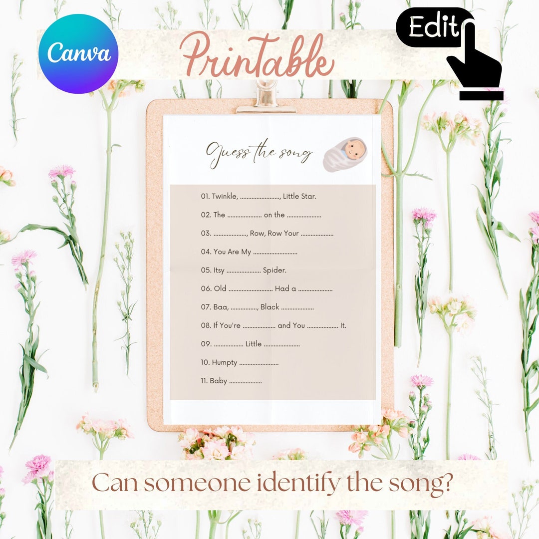 Cute Baby Shower Predictions Game Template Fun Baby Prediction ...