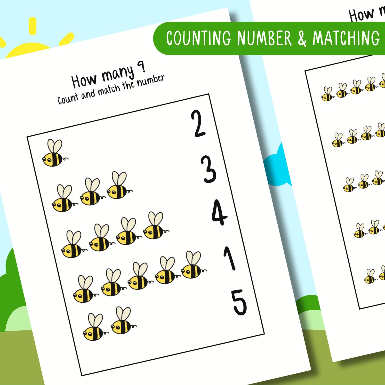 Printable Preschool Worksheets Bundle | Counting Tracing Matching ...