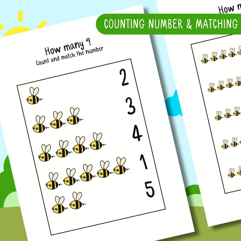 Printable Preschool Worksheets Bundle | Counting Tracing Matching ...