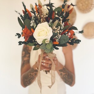 Rust Terracotta Sage Green Dried Flowers, Dried Boho Wedding Bouquets ...