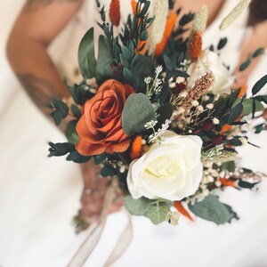 Rust Terracotta Sage Green Dried Flowers, Dried Boho Wedding Bouquets ...