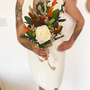 Rust Terracotta Sage Green Dried Flowers, Dried Boho Wedding Bouquets ...