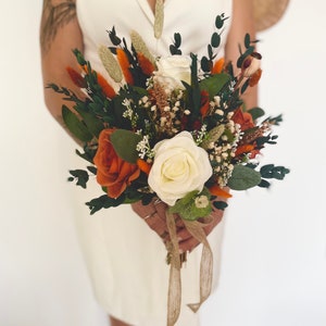 Rust Terracotta Sage Green Dried Flowers, Dried Boho Wedding Bouquets ...