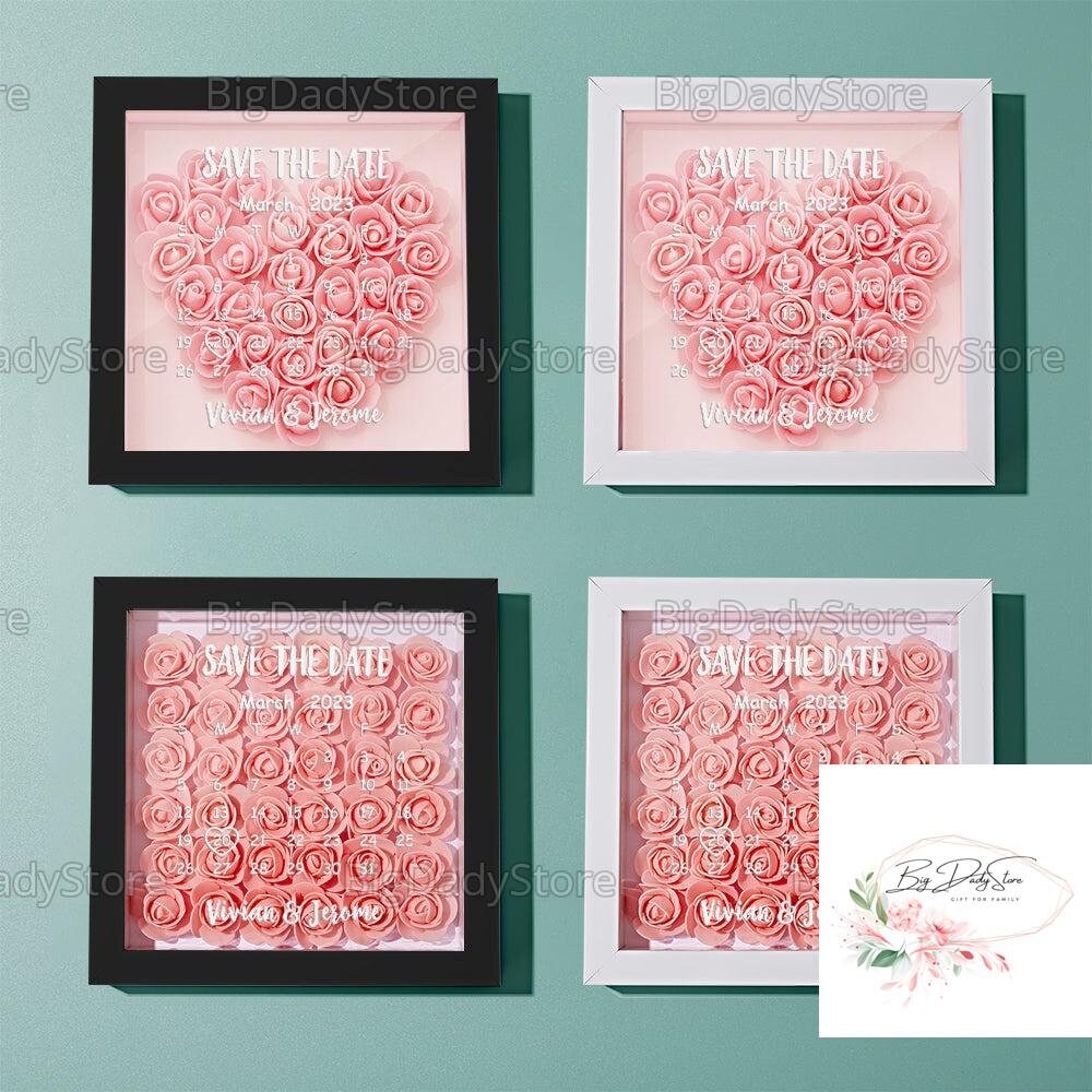 Custom Calendar Flower Frame Box, Custom Flower Frame Box for Couple ...