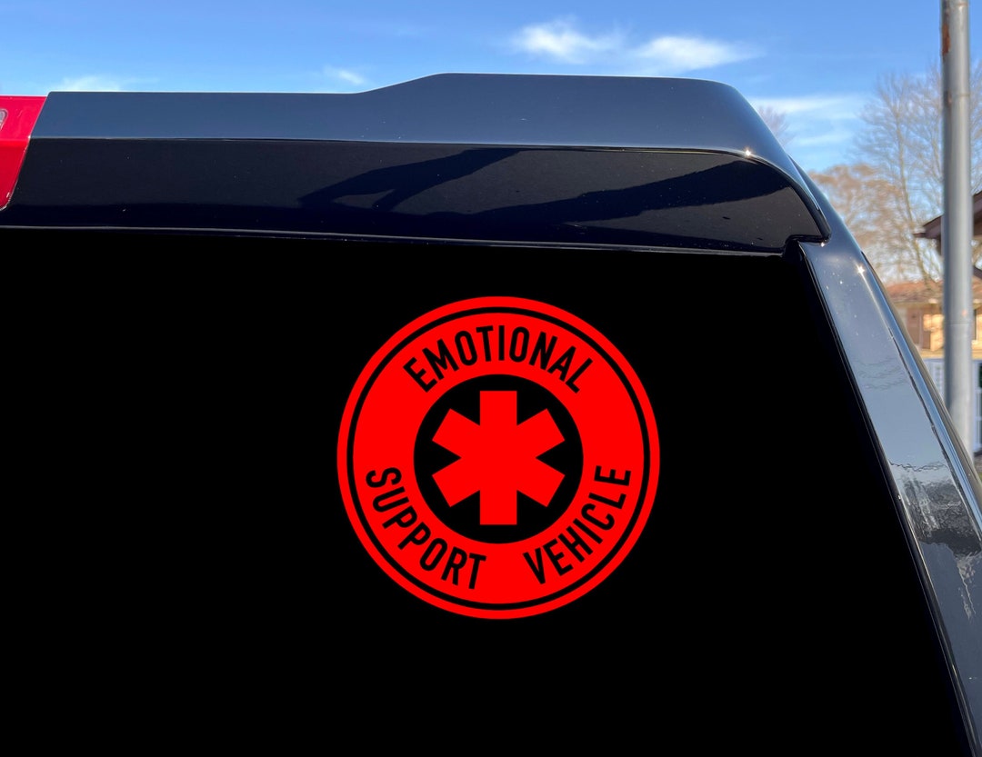 Emotional Support Vehicle Sticker - Etsy