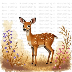 Woodland Animal Clip Art Bundle – Deer – Autumn Watercolor Forest ...